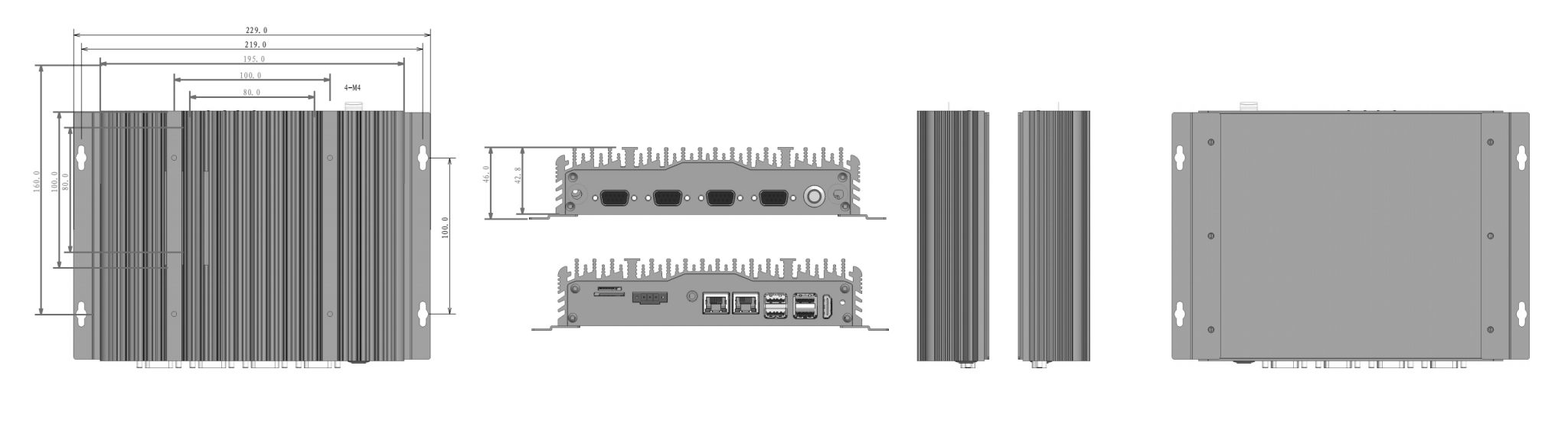 UPC-206F无风扇工控机，赛扬J1900搭载4G全网通远程通信模块